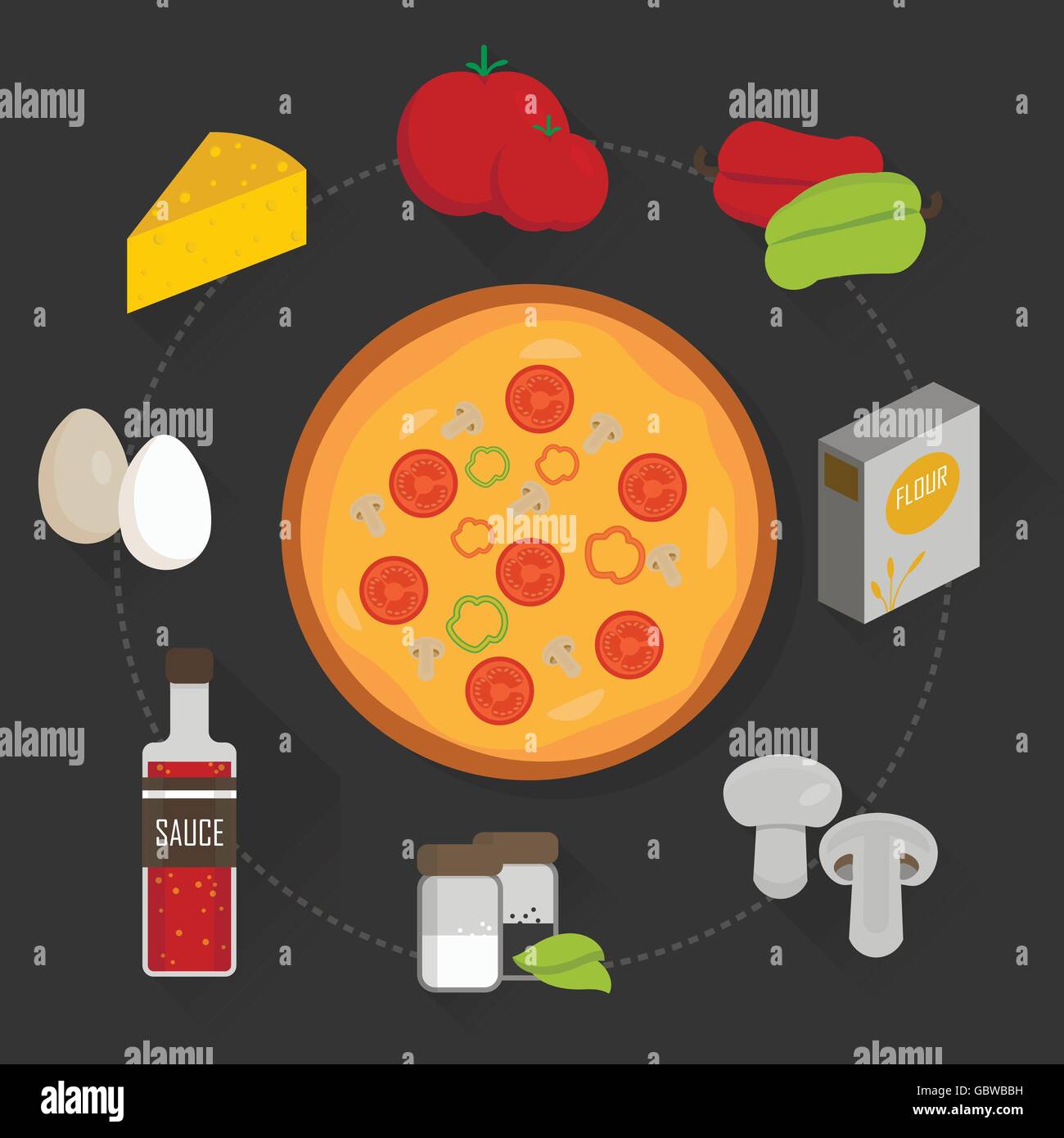 Pizza making process Stock Vector Images - Alamy