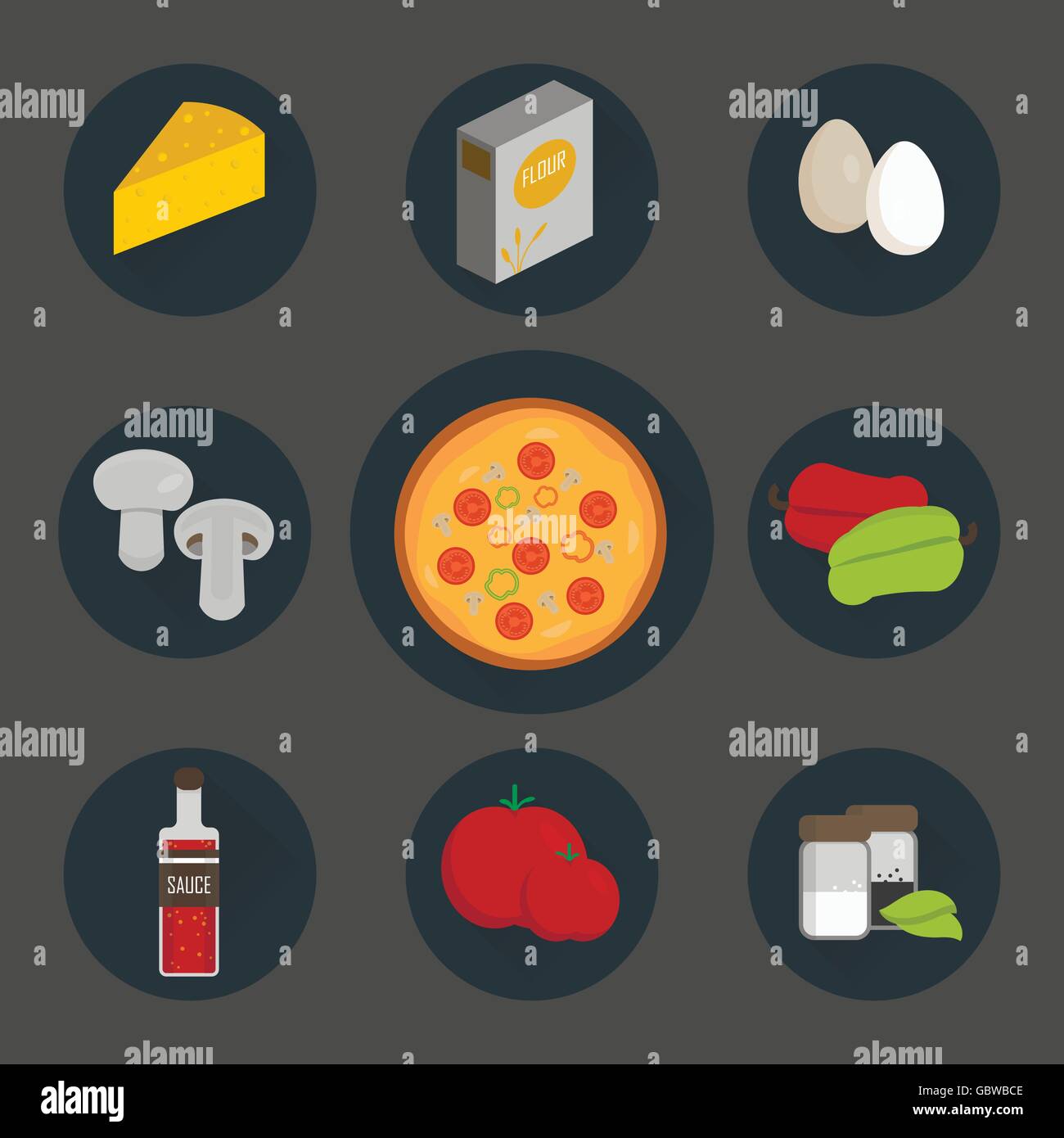 Pizza making process Stock Vector Images - Alamy