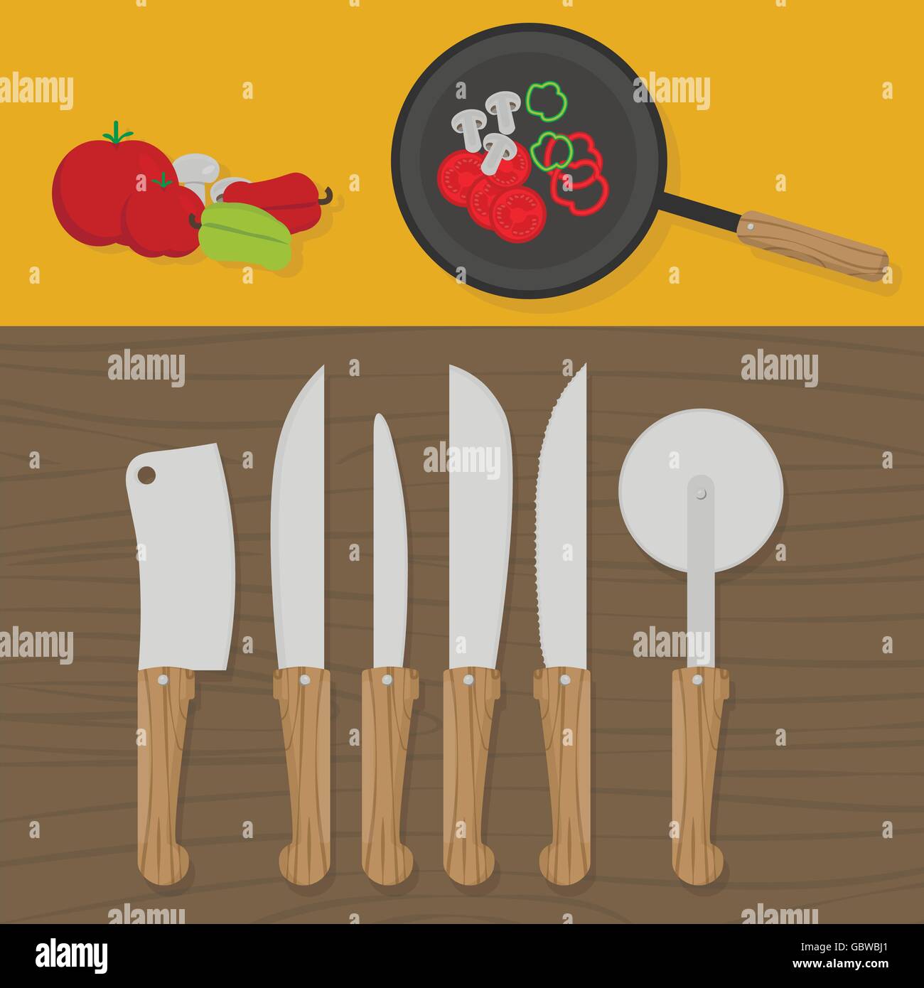 Food on kitchen table Stock Vector Images - Alamy