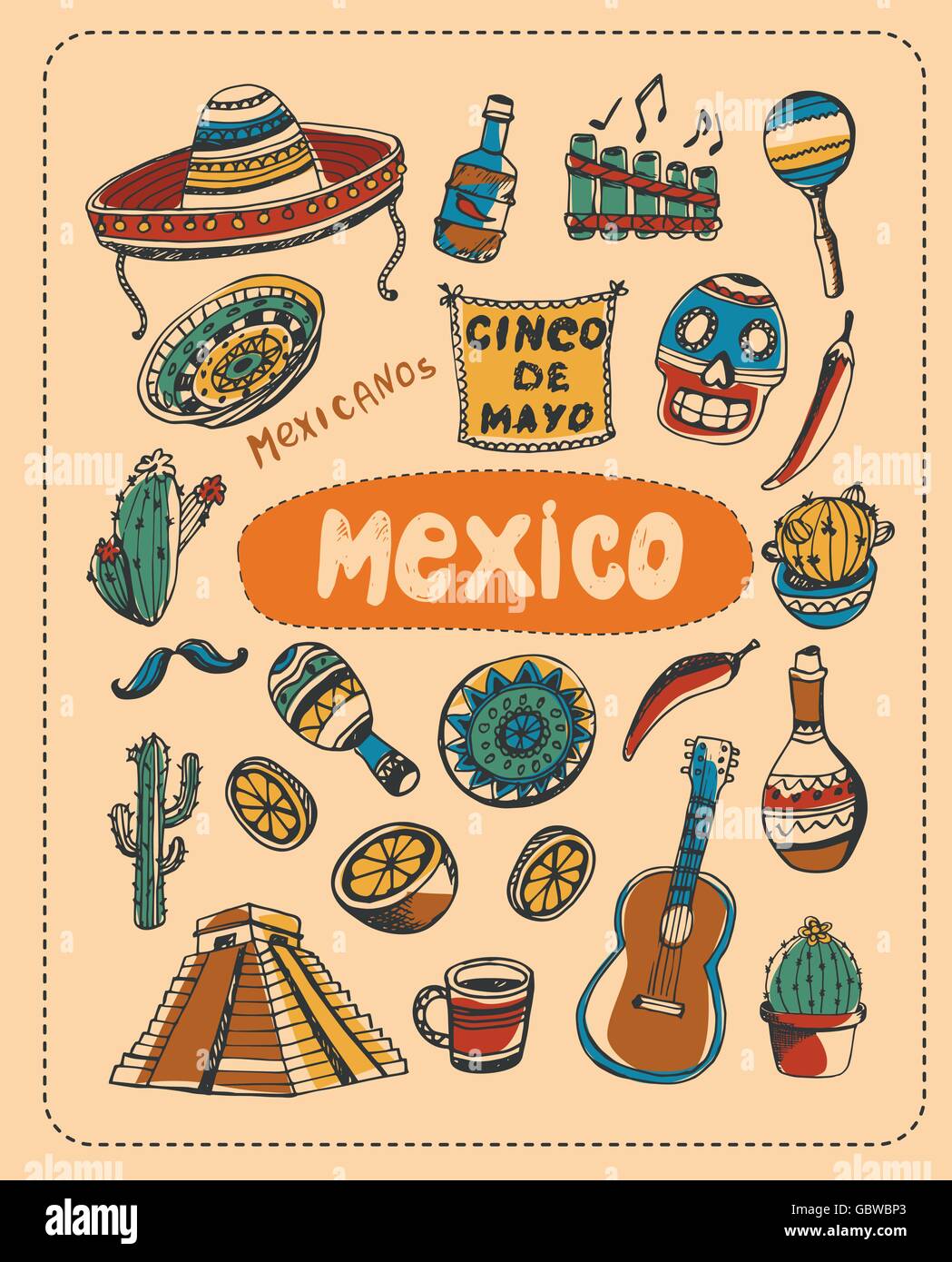 Doodle about Mexico Stock Vector Image & Art - Alamy