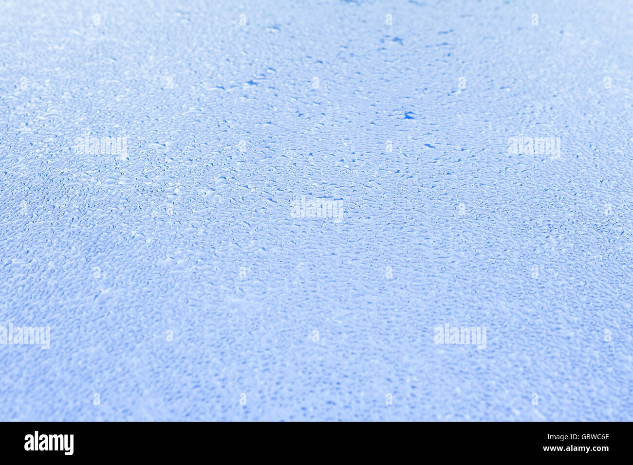Background light blue tin sheet with water drops in the backlight Stock ...
