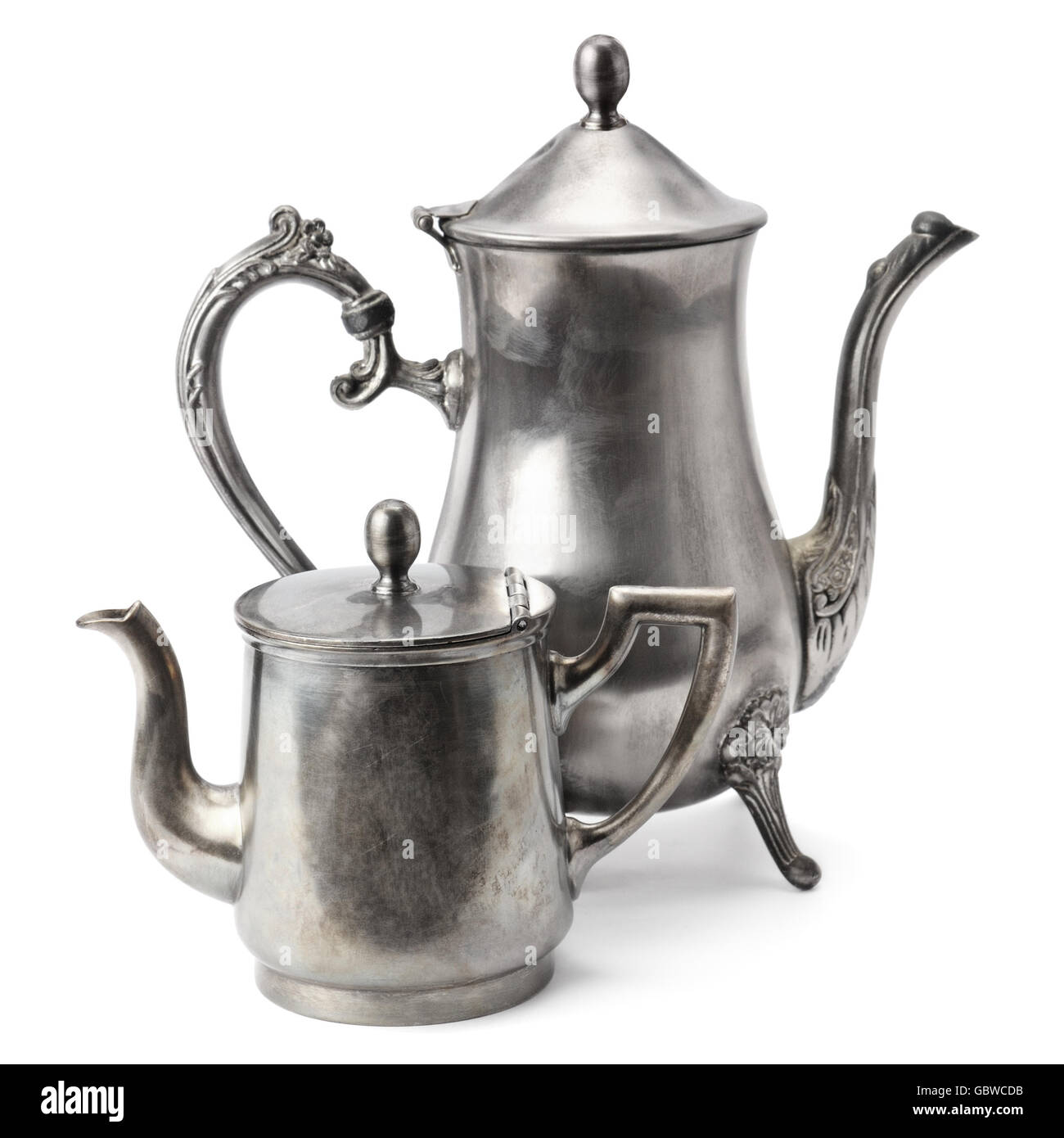 old coffee pot isolated on white background Stock Photo - Alamy