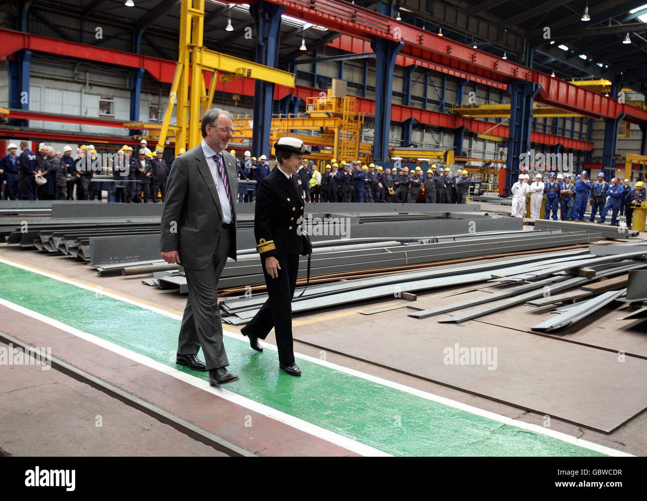 The Princess Royal walks with BVT Surface Fleet Chief Executive Alan ...