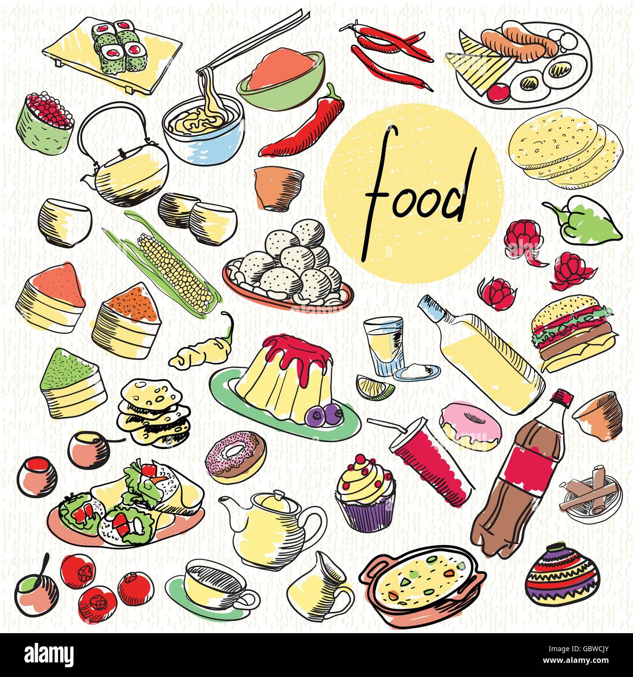 Vector set of food Stock Vector Image & Art - Alamy