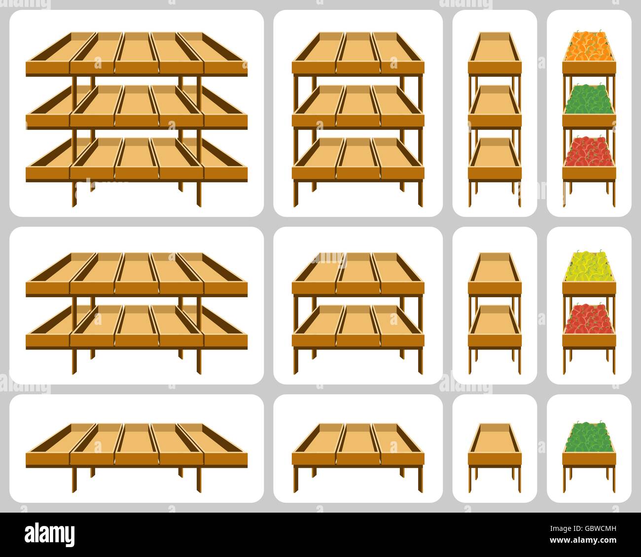 Empty store shelves food Stock Vector Images - Alamy