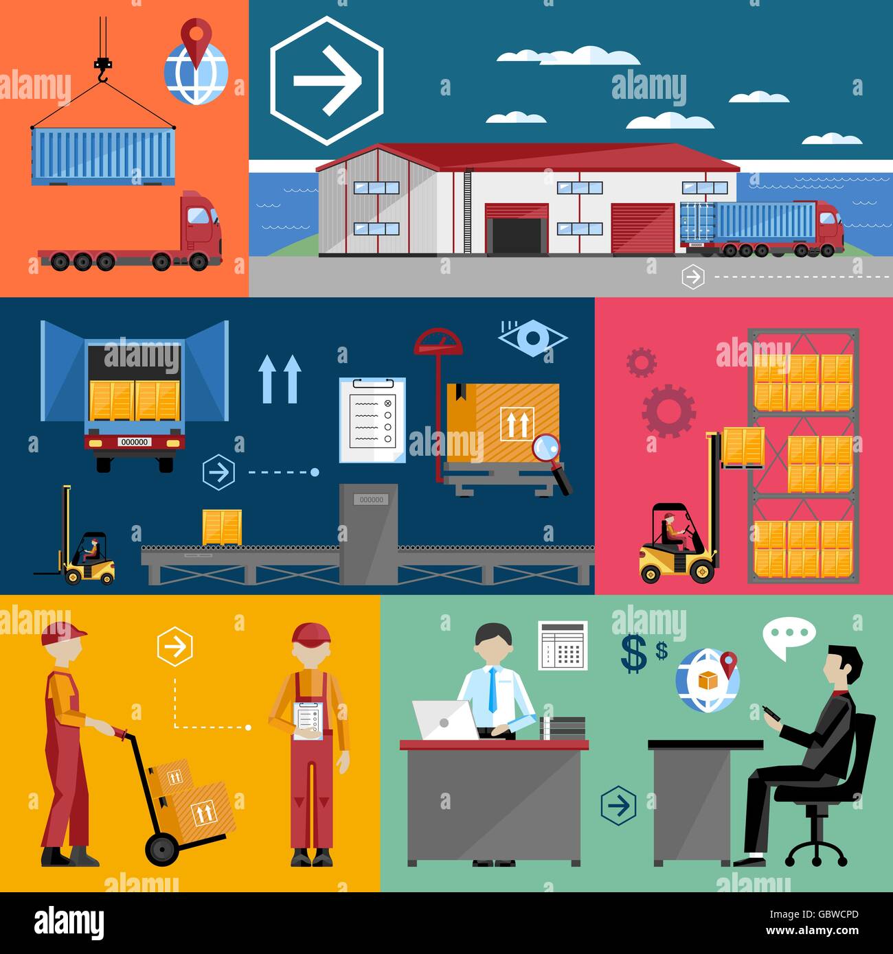 Warehousing and logistics processes Stock Vector Image & Art - Alamy