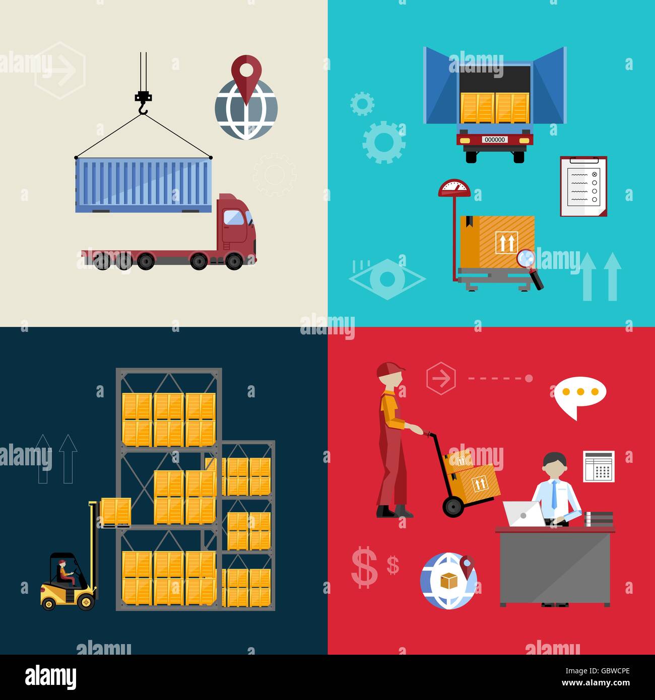 Warehousing and logistics processes Stock Vector Image & Art - Alamy