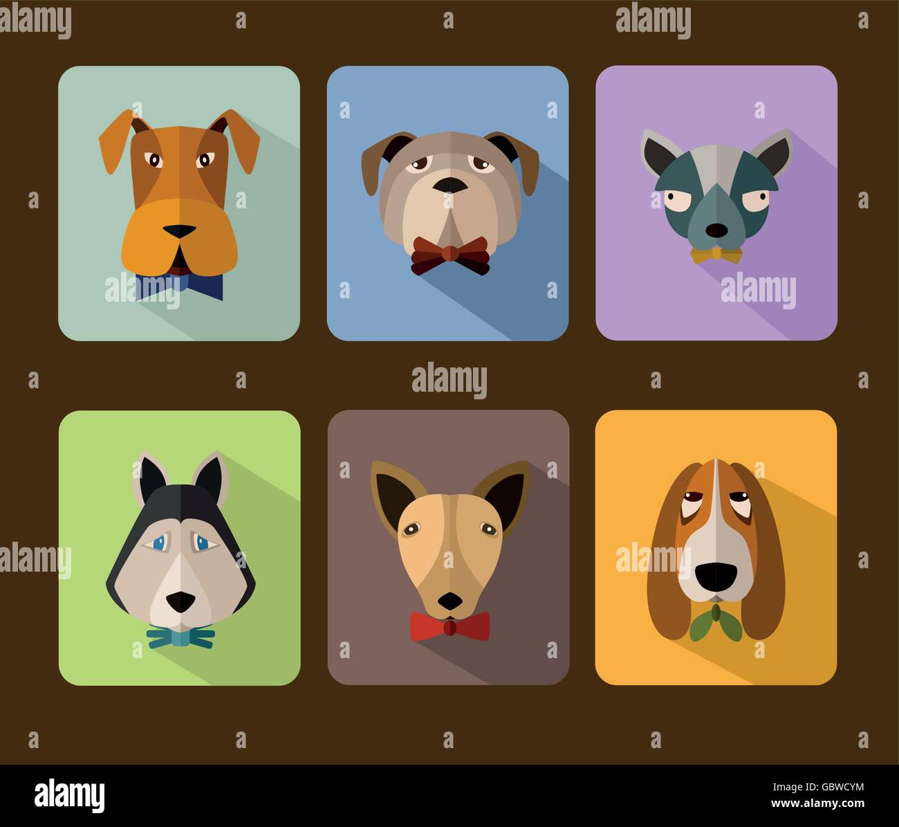 Dogs avatar icon set Stock Vector Image & Art - Alamy
