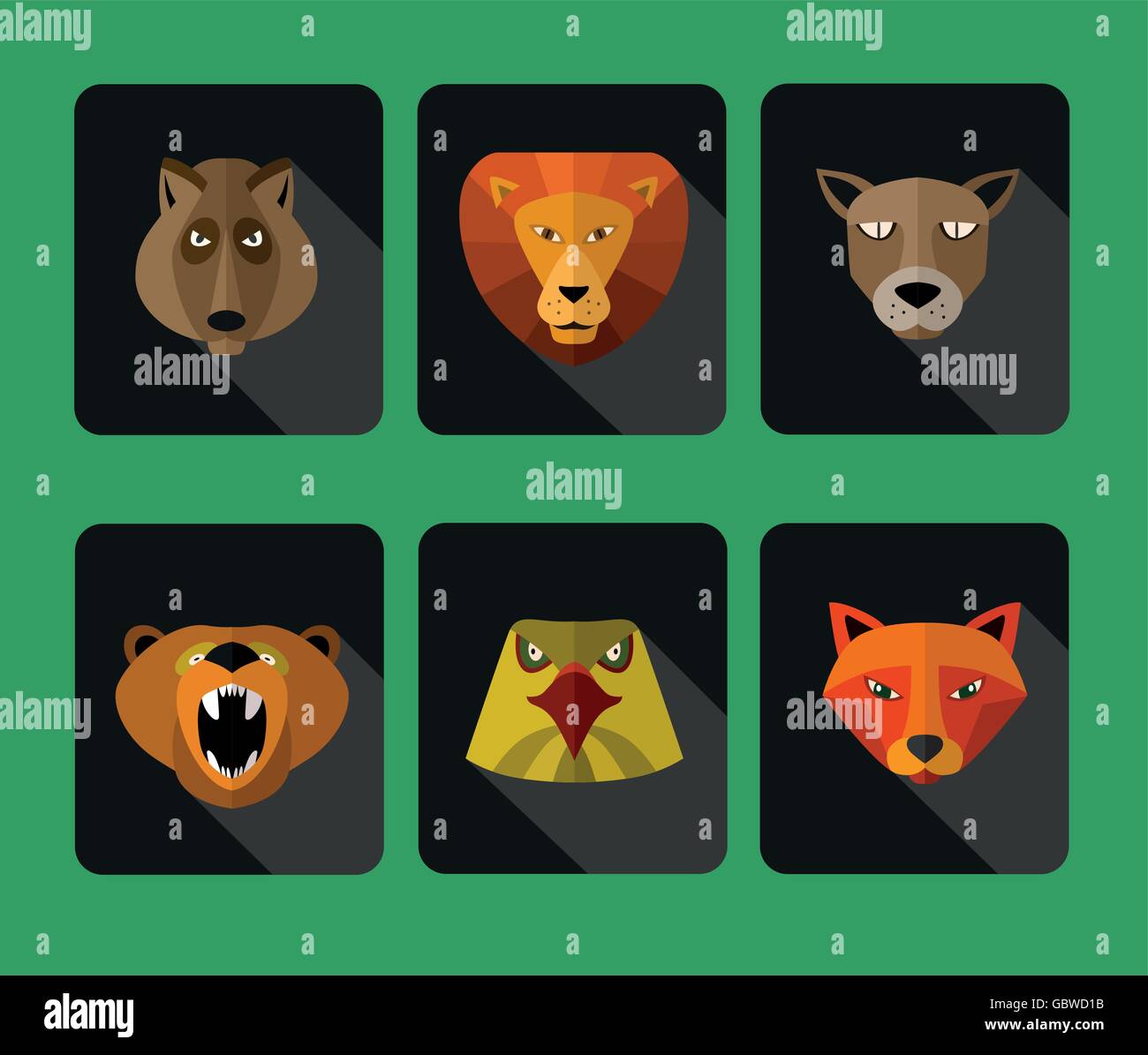 Predator animals icons. Vector format Stock Vector Image & Art - Alamy