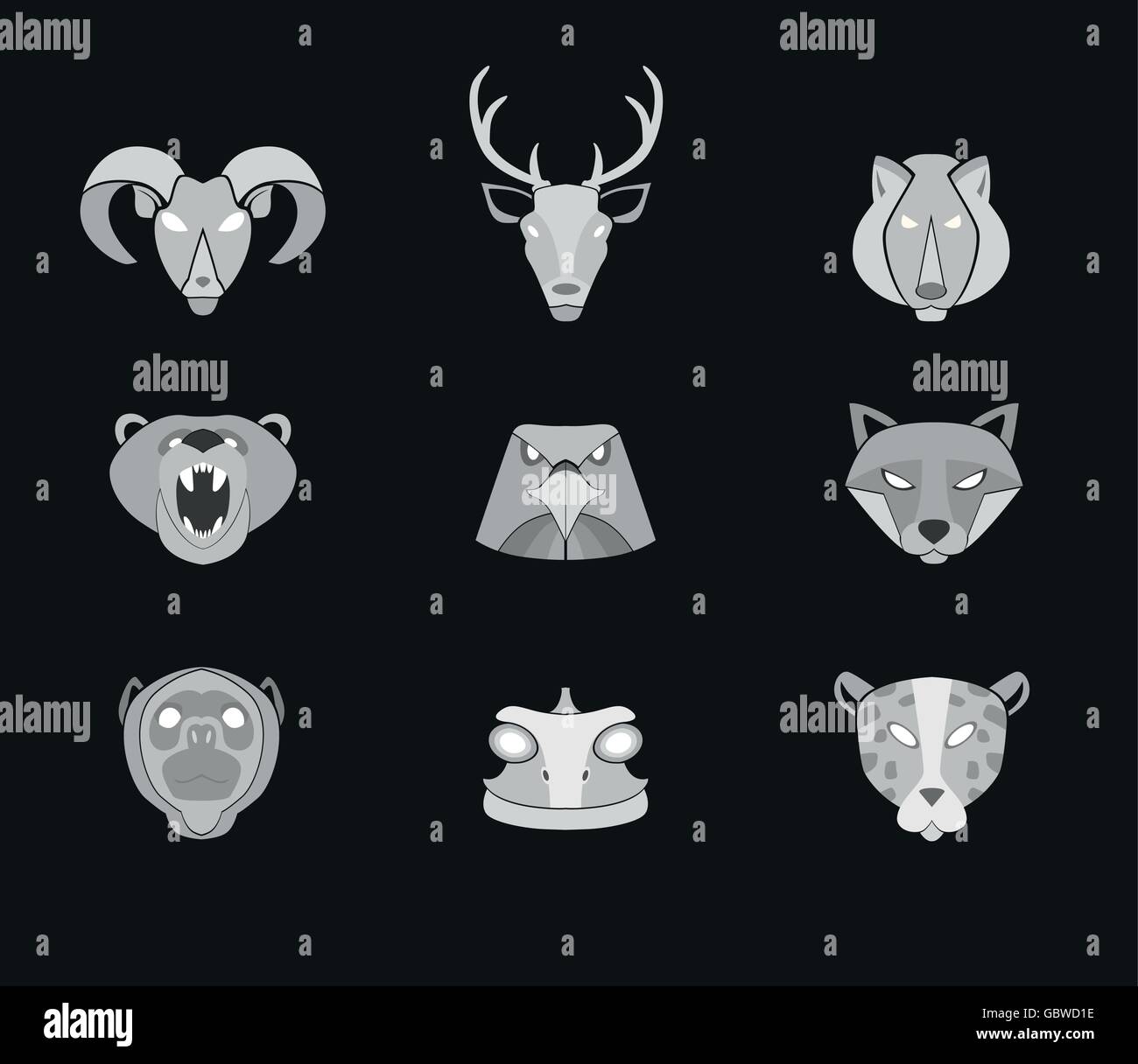 Predator animals icons. Vector format Stock Vector Image & Art - Alamy