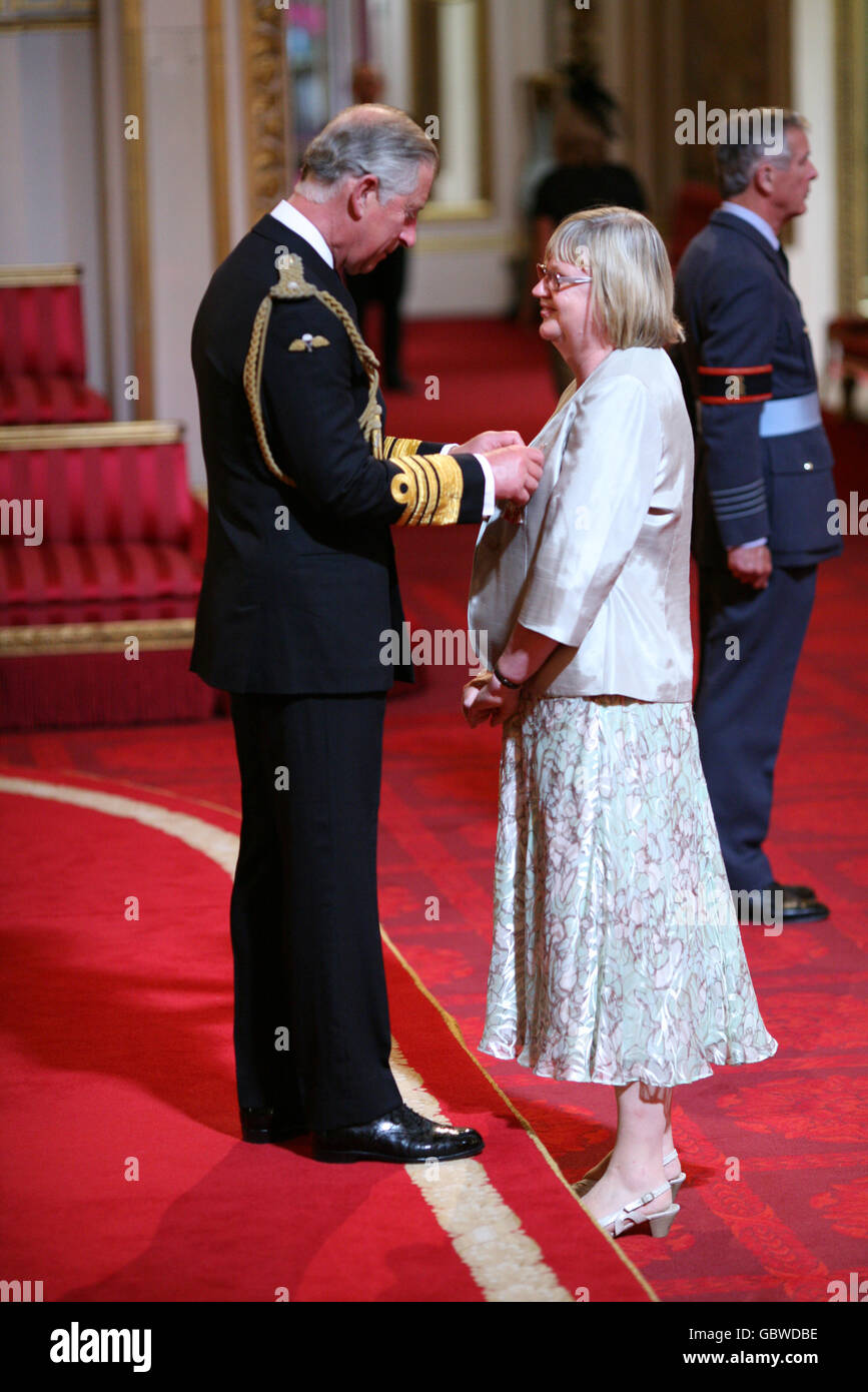 Christine Lenehan from Enfield is made an OBE by the Prince of Wales at ...