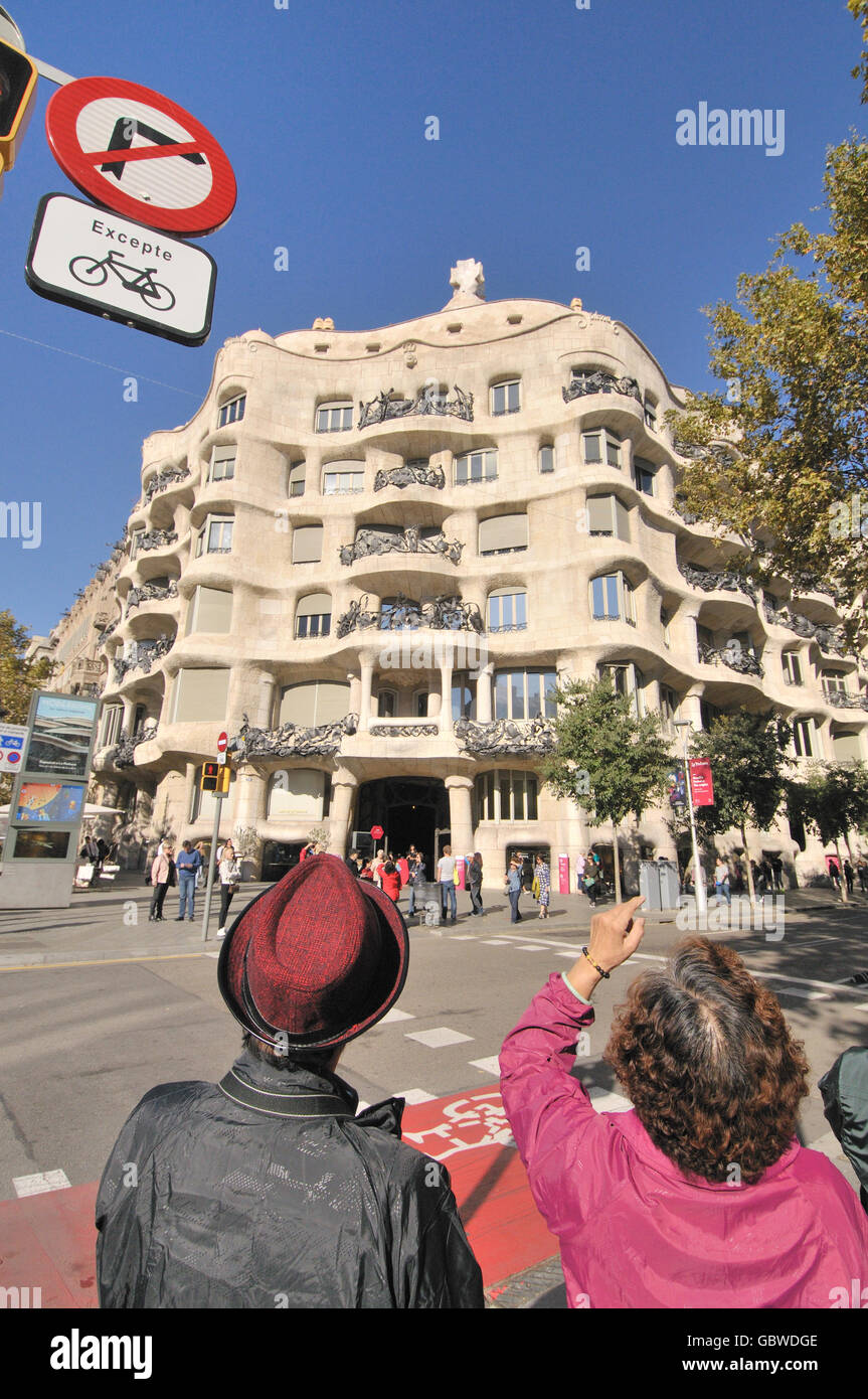 Casa Milà. La Pedrera by Antoni Gaudí. Barcelona. Catalonia. Spain ...