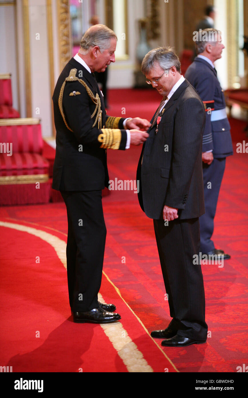 Mr. Nigel Platts-Martin from London is made an MBE by the Prince of ...