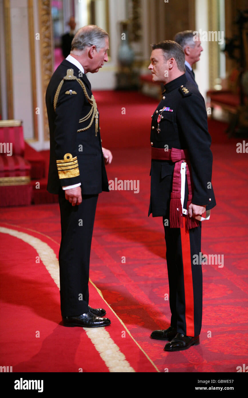 Captain Neil England is made an MBE by the Prince of Wales at ...