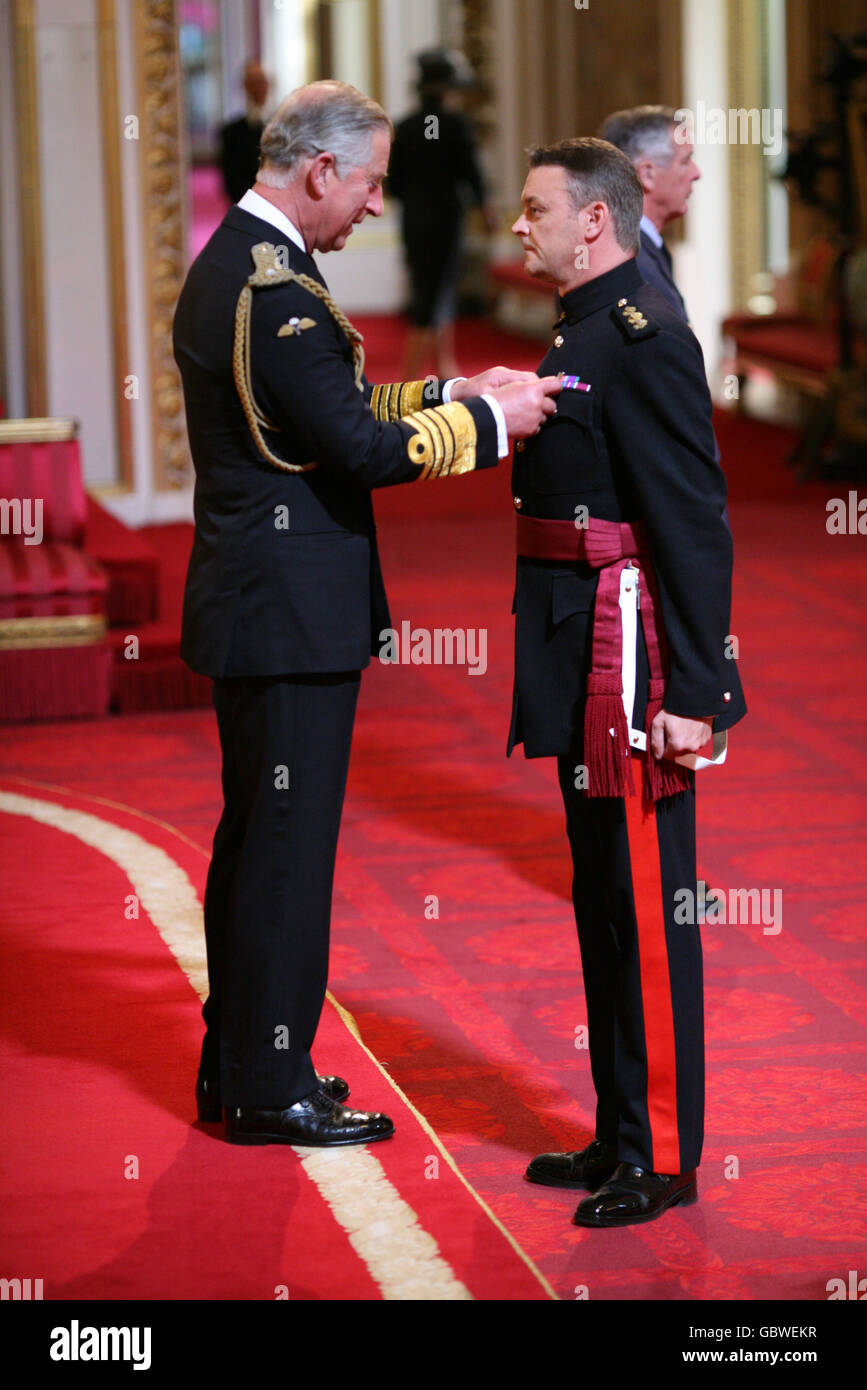 Captain Neil England is made an MBE by the Prince of Wales at ...