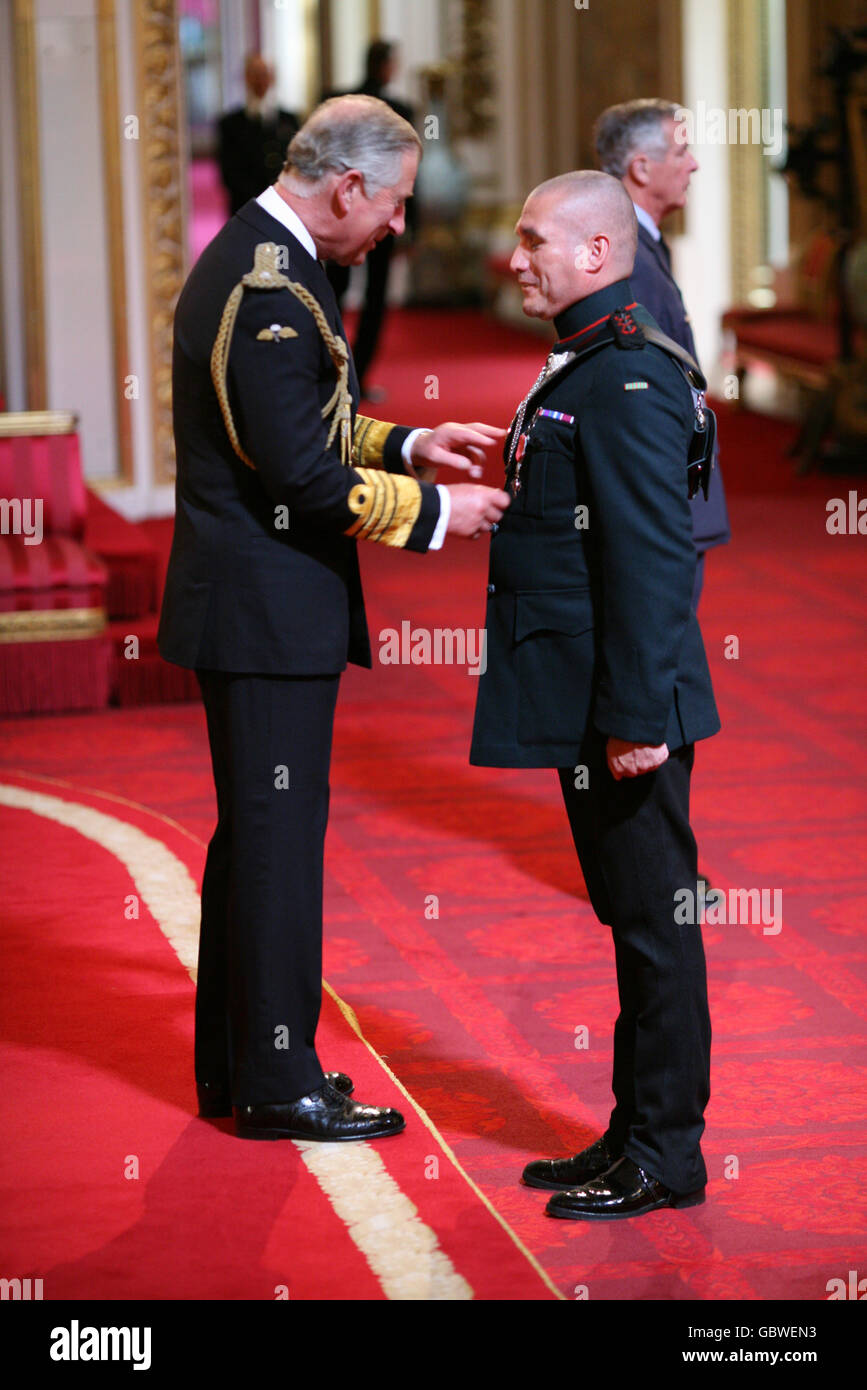 Captain Dean Murch is made an MBE by the Prince of Wales at Buckingham ...