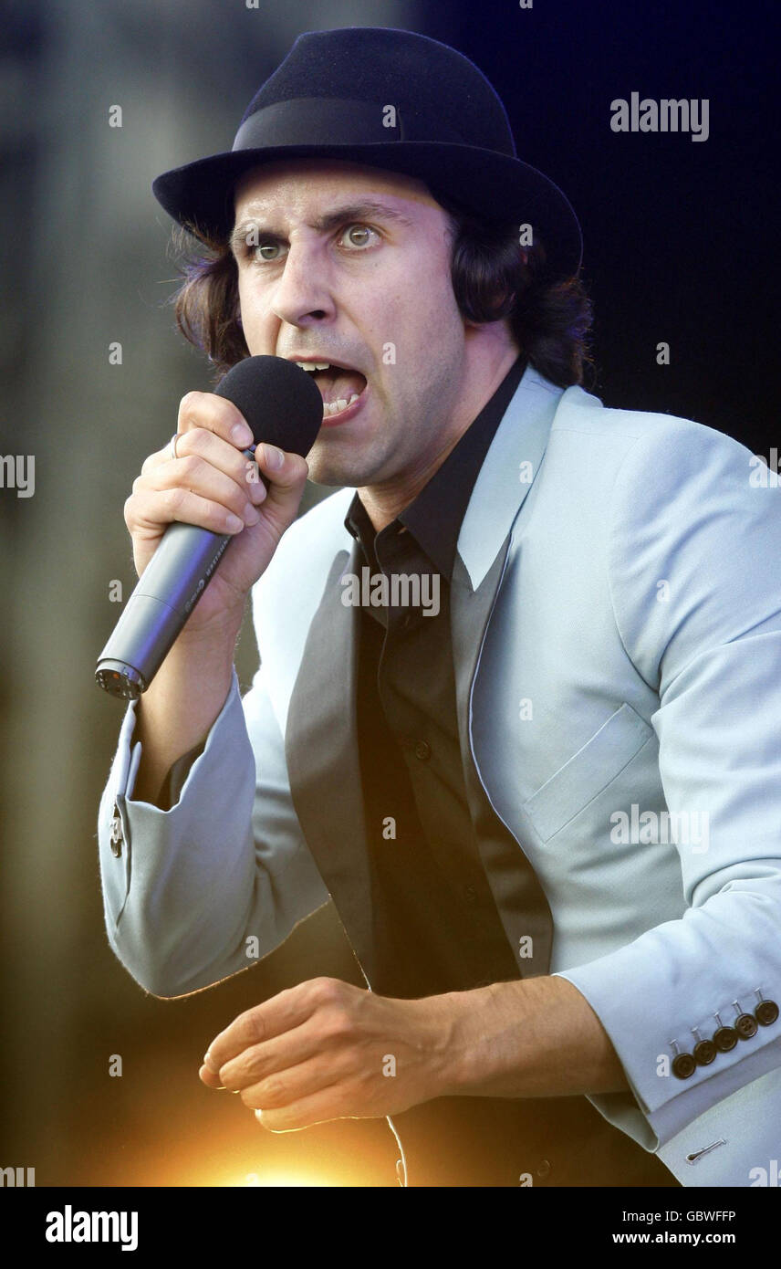 Maximo Park lead singer Paul Smith performs on the Main Stage during ...