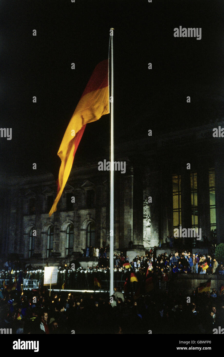 Reunification Ceremony In Front Of The Reichstag High Resolution Stock ...