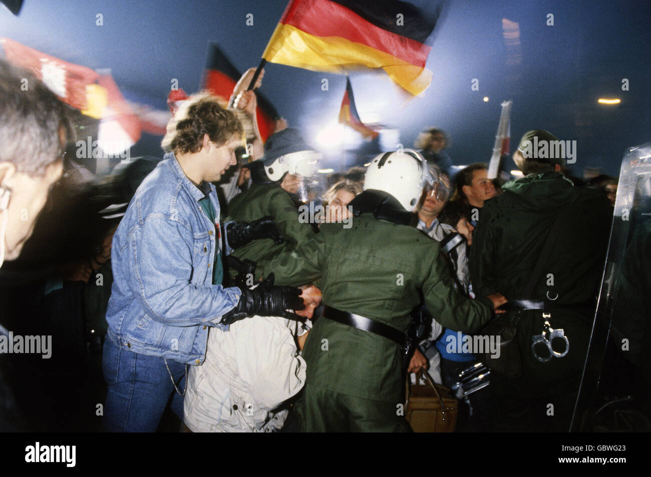 German reunification 1990 riots hi-res stock photography and images - Alamy