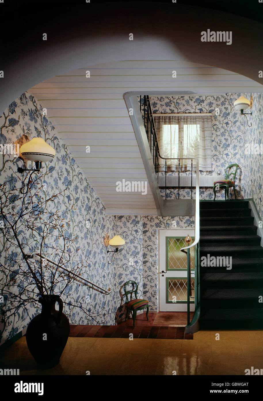 furnishings, staircase, 1960s, Additional-Rights-Clearences-Not ...