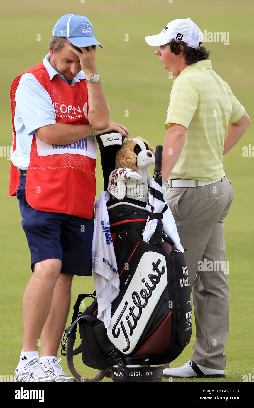 Ireland's Rory McIlroy (right) with his caddy JP Fitzgerald (left Stock ...