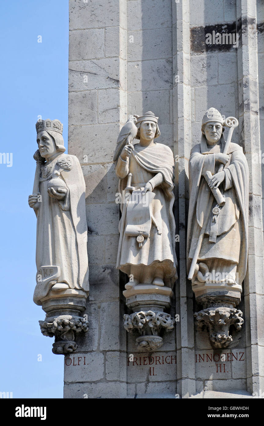 sculptures, Town Hall Tower, historic town hall, Cologne, Koeln ...