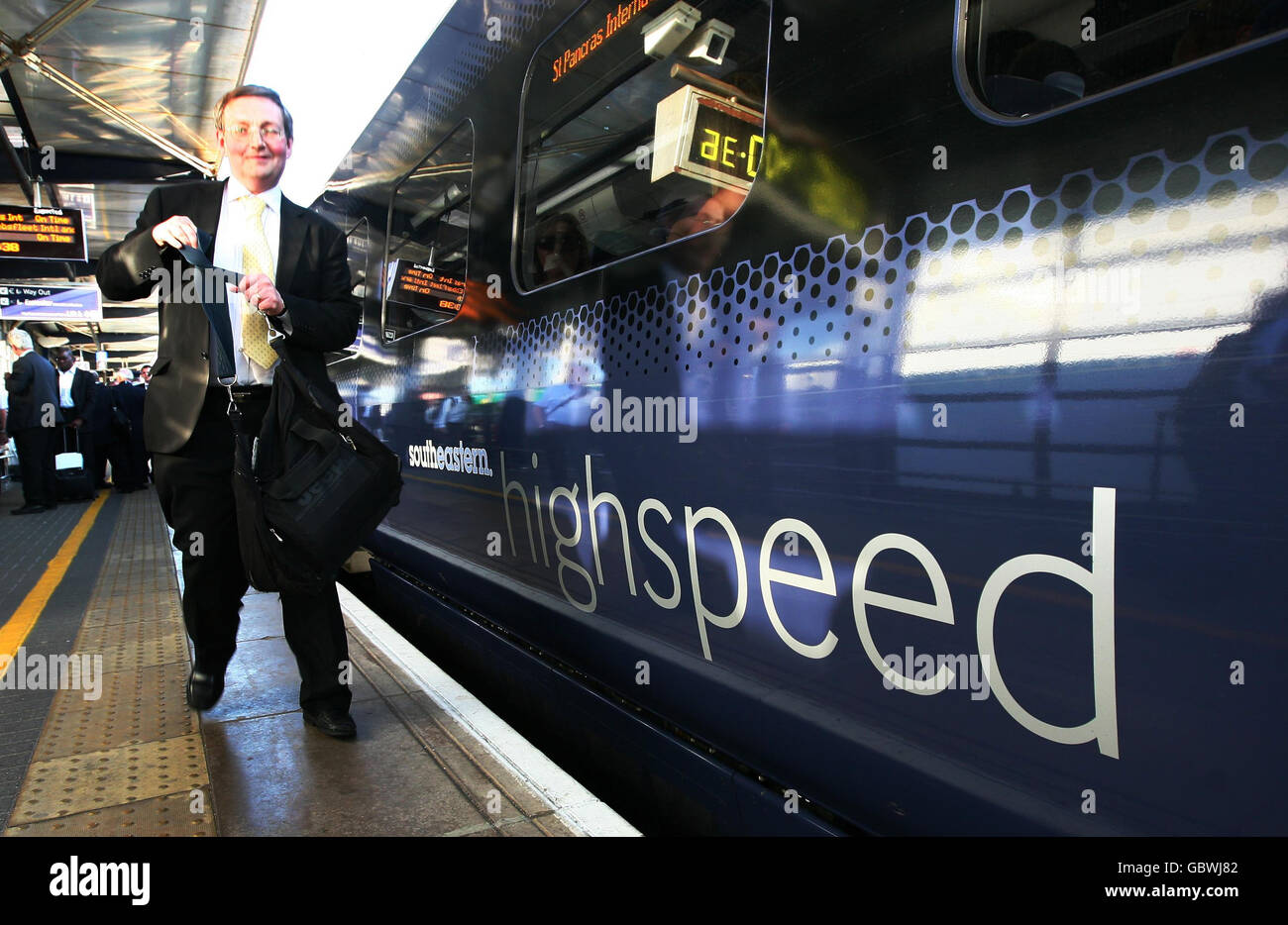 The Hitachi Class 395 high speed train, run by Southeastern trains, at ...