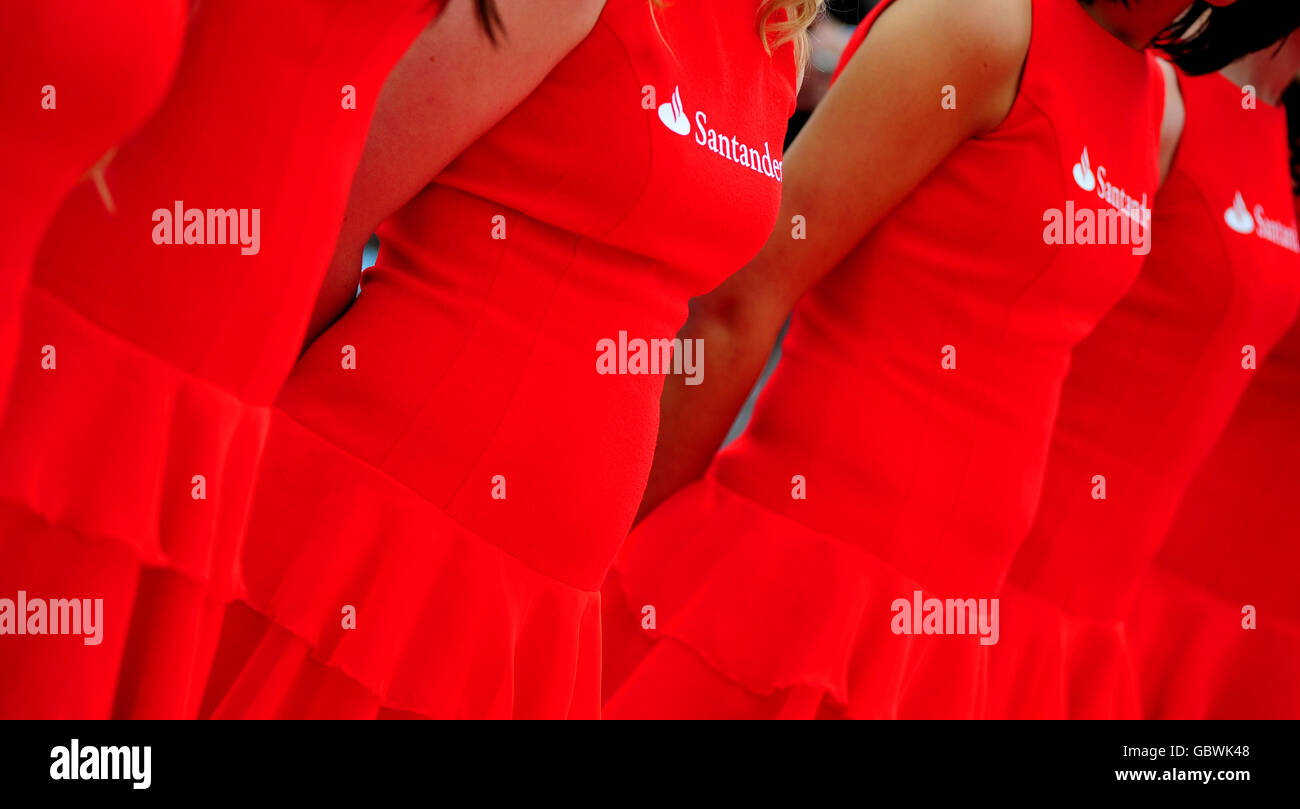 Santander dresses worn by promotion girls at The Santander British ...