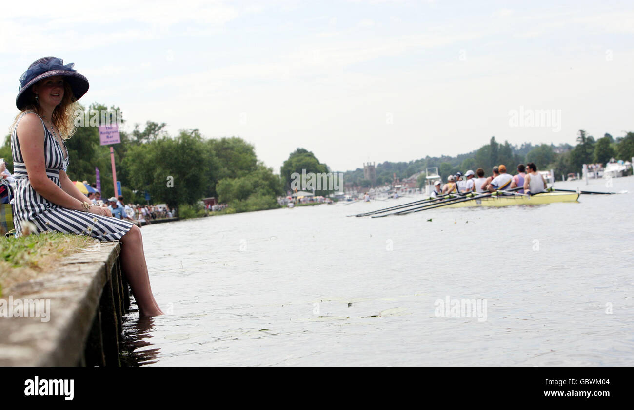 Emily Summers watches competitors on the first day of Henley Royal ...