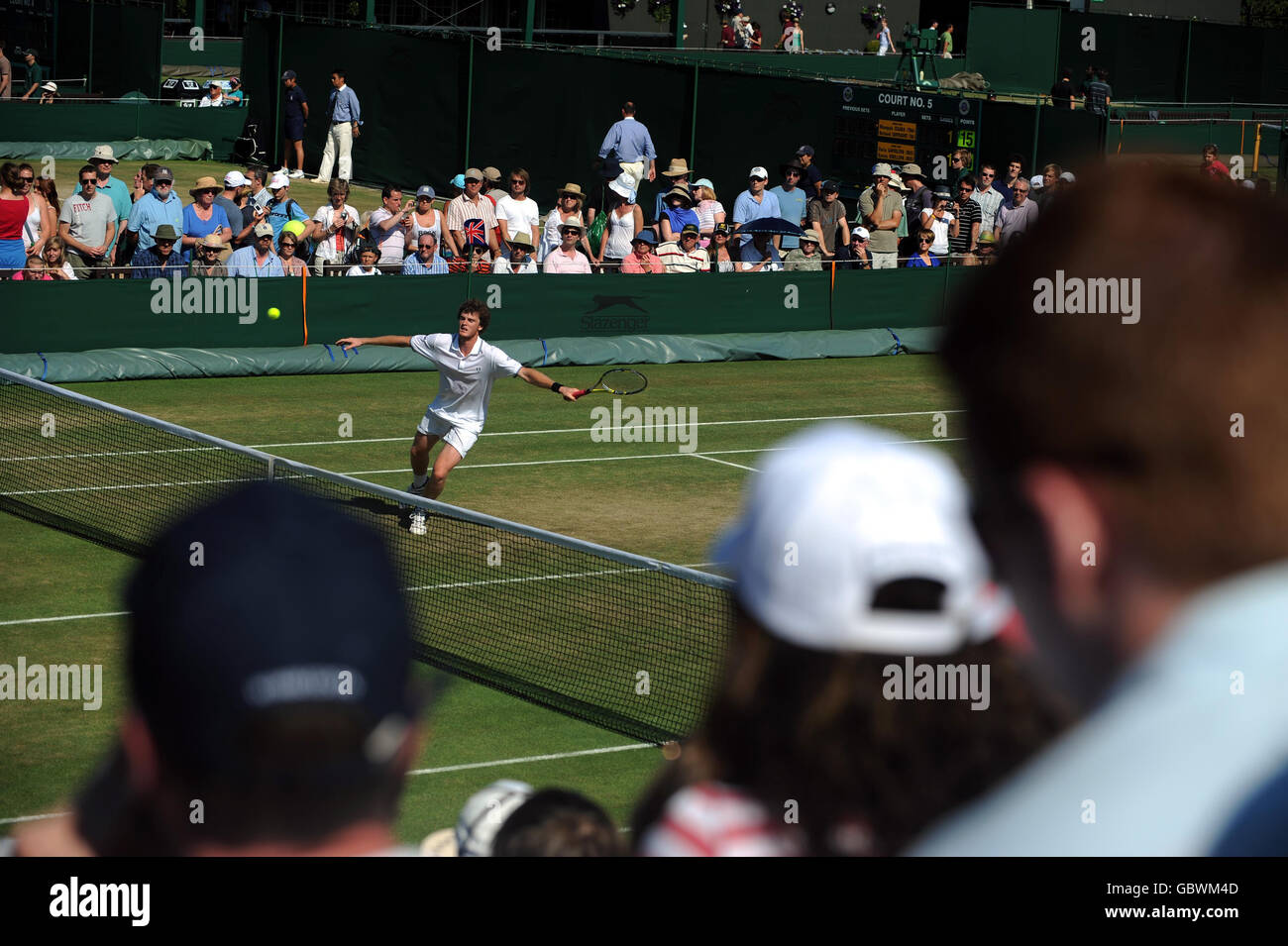 Great Britain's Jamie Murray in his doubles match during the Wimbledon ...
