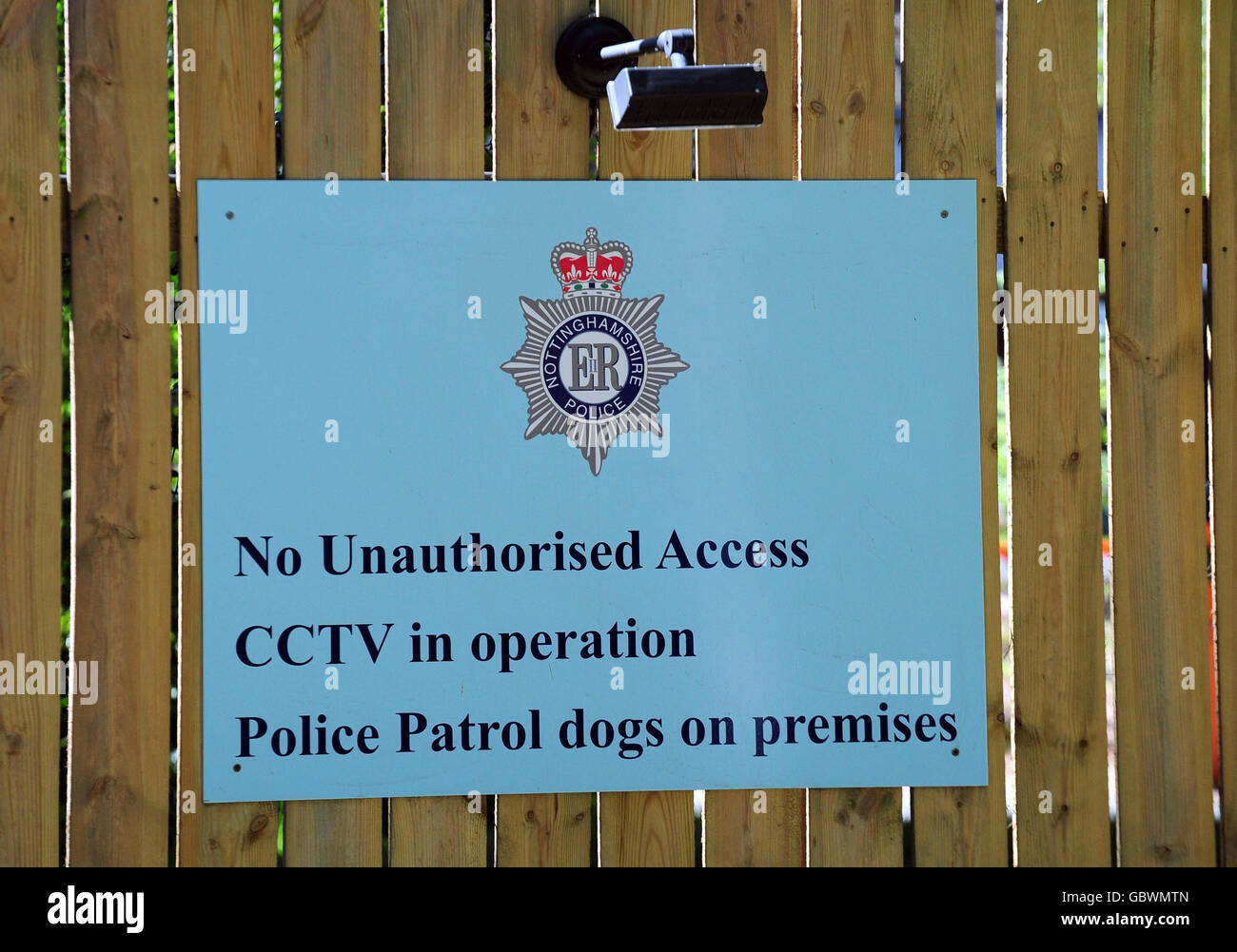 Sign outside Nottingham Police Headquarters, Sherwood Lodge, Arnold ...