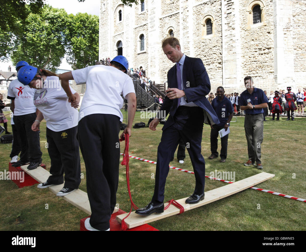 Prince William participates in a 'command task' activity by young ...