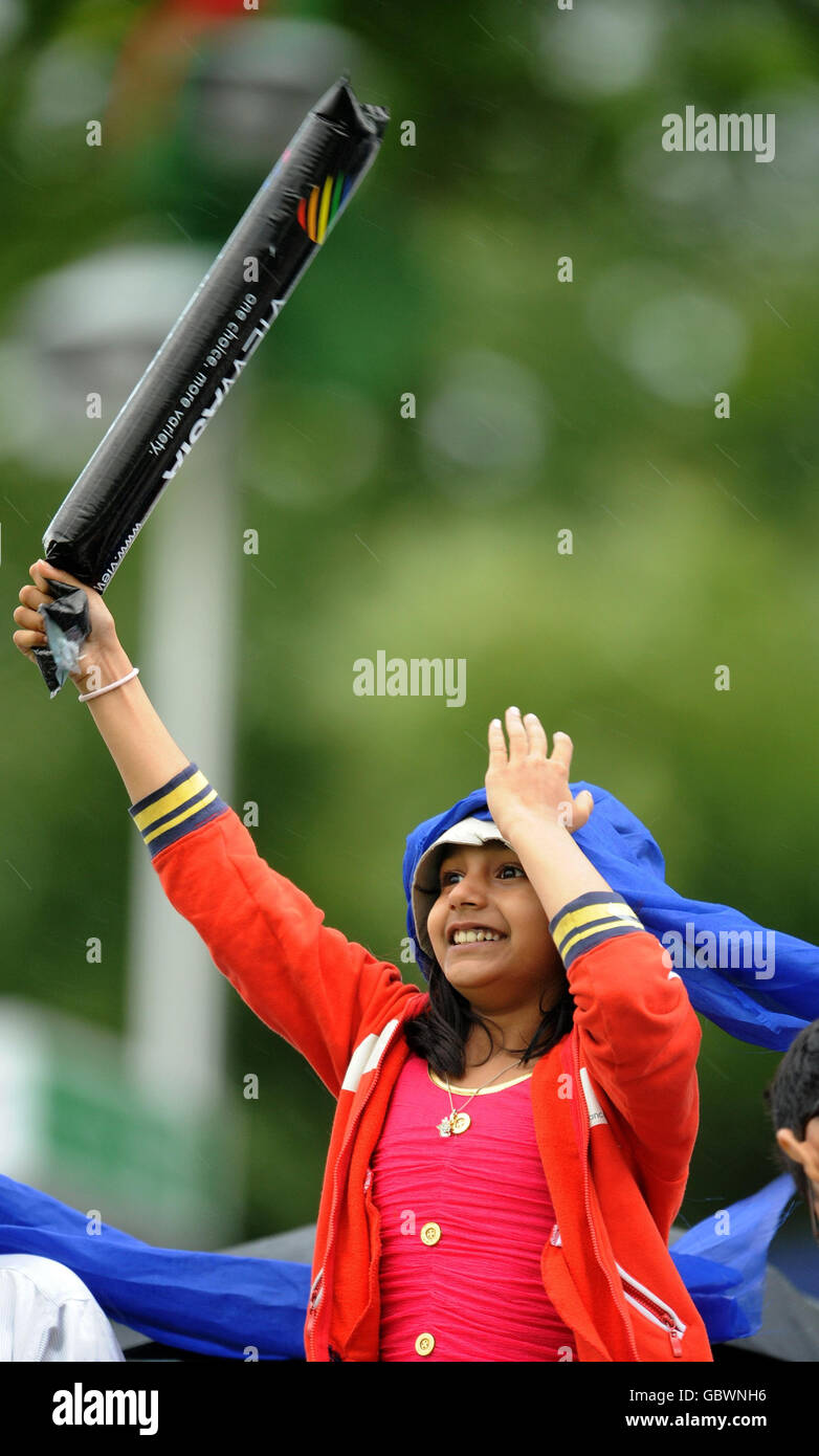 A young fan celebrates a boundary during the Twenty20 match at Lord's ...