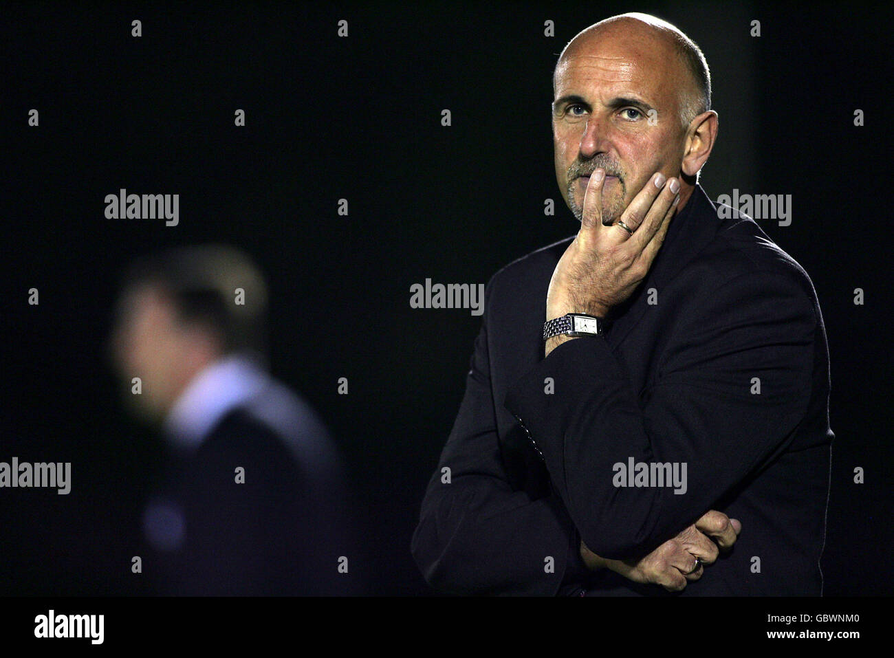 Gravesend & Northfleet's Manager Andy Ford watches the game Stock Photo ...