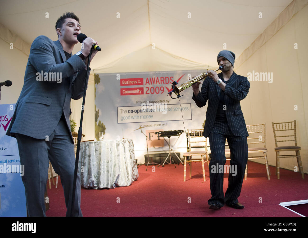 Britain's Got Talent, singer Shaun Smith, left and saxophonist Julian ...