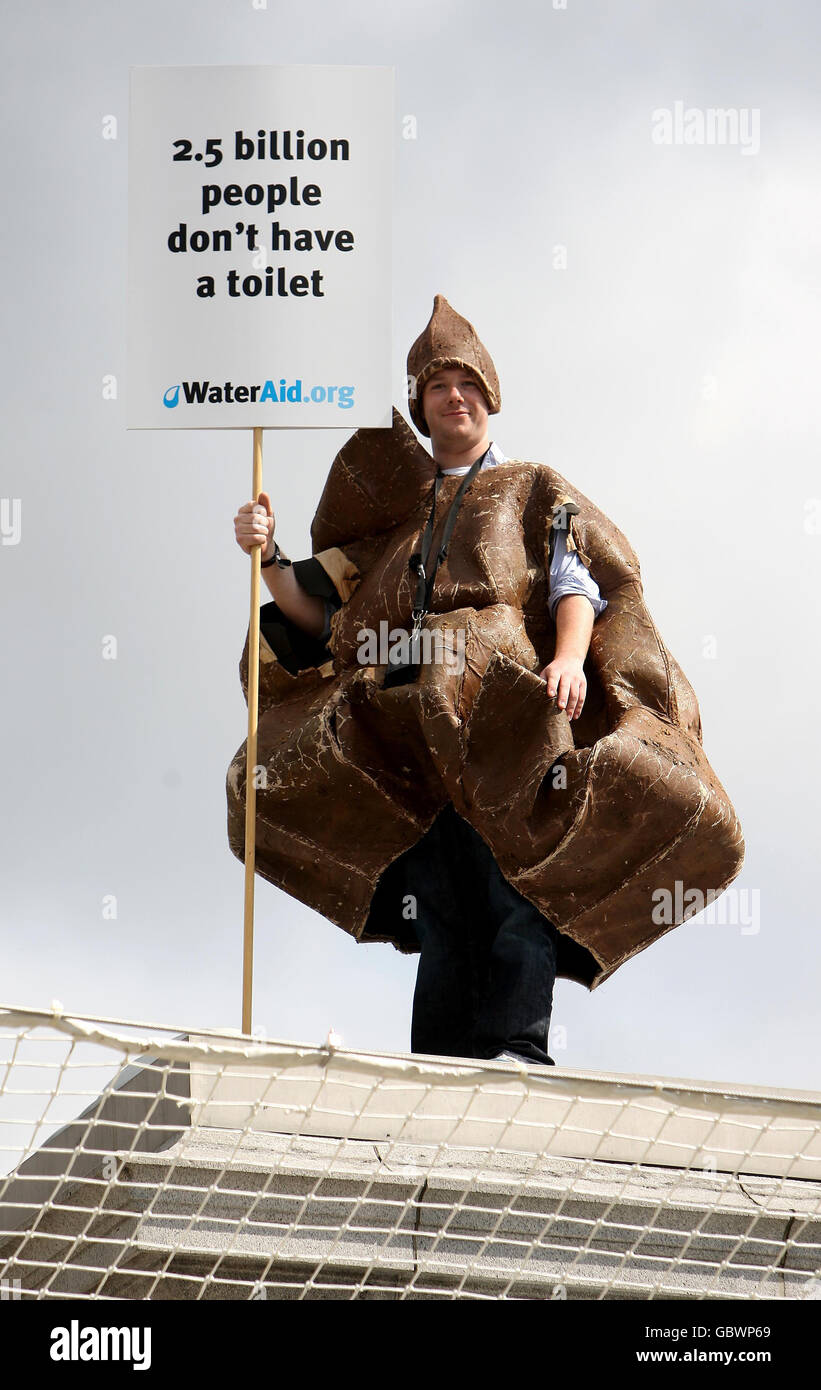 Oliver Parsons-Baker, 26, dressed in a 'poo suit', pictured on the ...