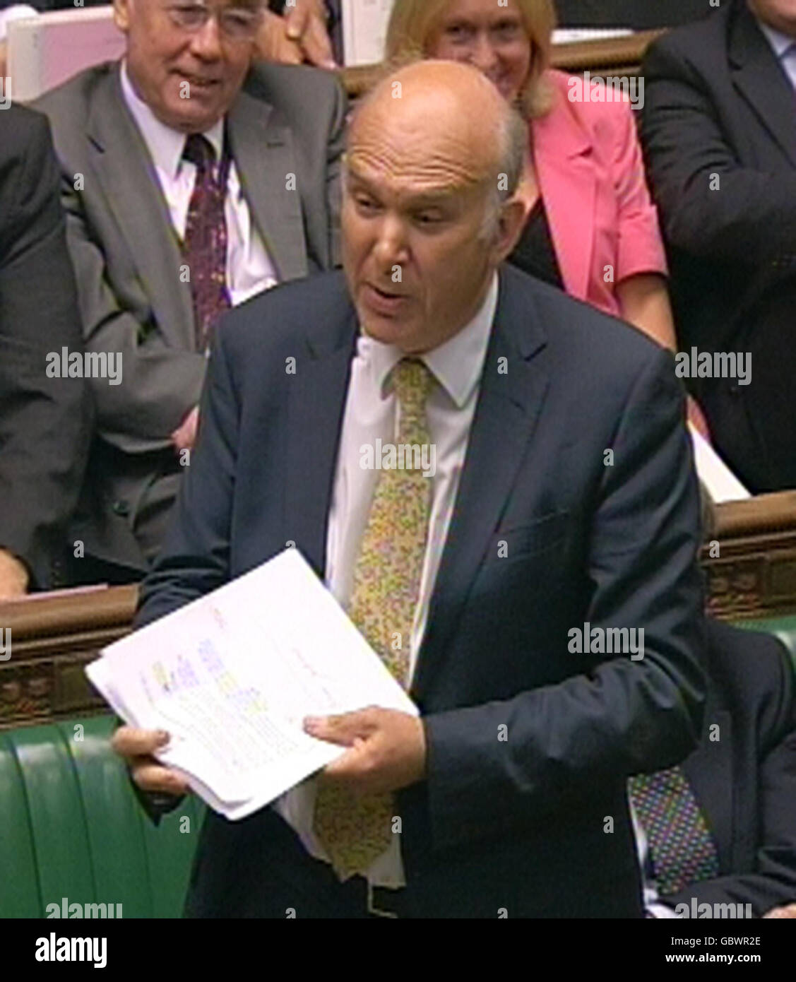 Liberal Democrat Treasury spokesman Vince Cable speaks during Prime ...