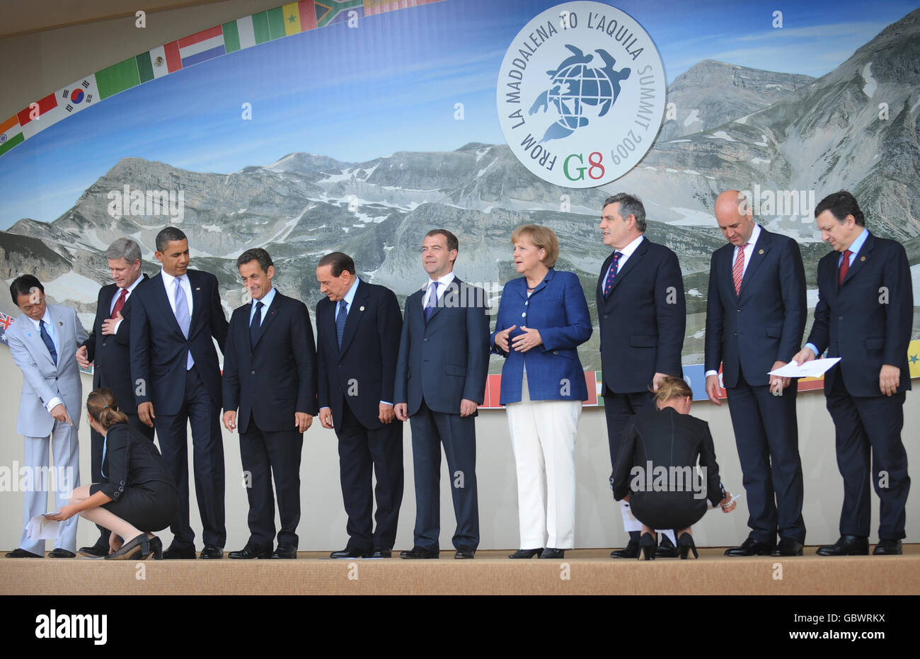 G8 leaders pose for the family photo (from left to right) Japanese ...