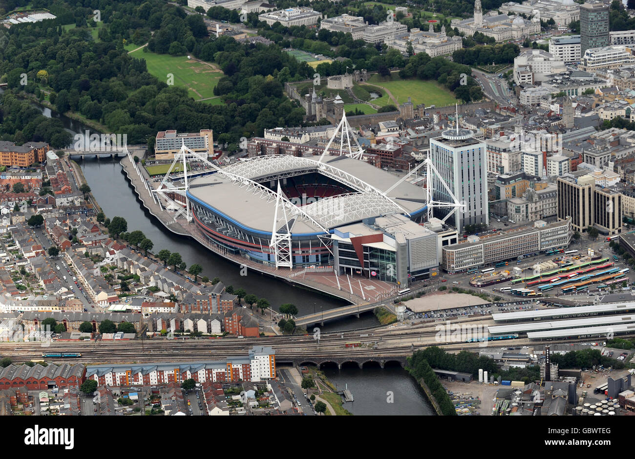 Millennium stadium cardiff aerial hi-res stock photography and images ...