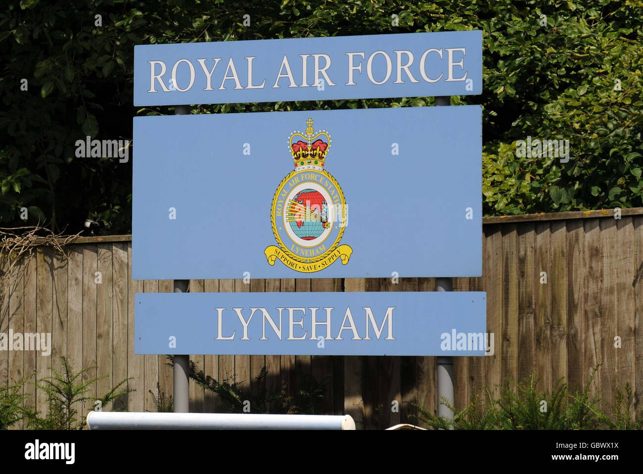 A general view of signage at RAF Lyneham, Wiltshire, where the bodies ...