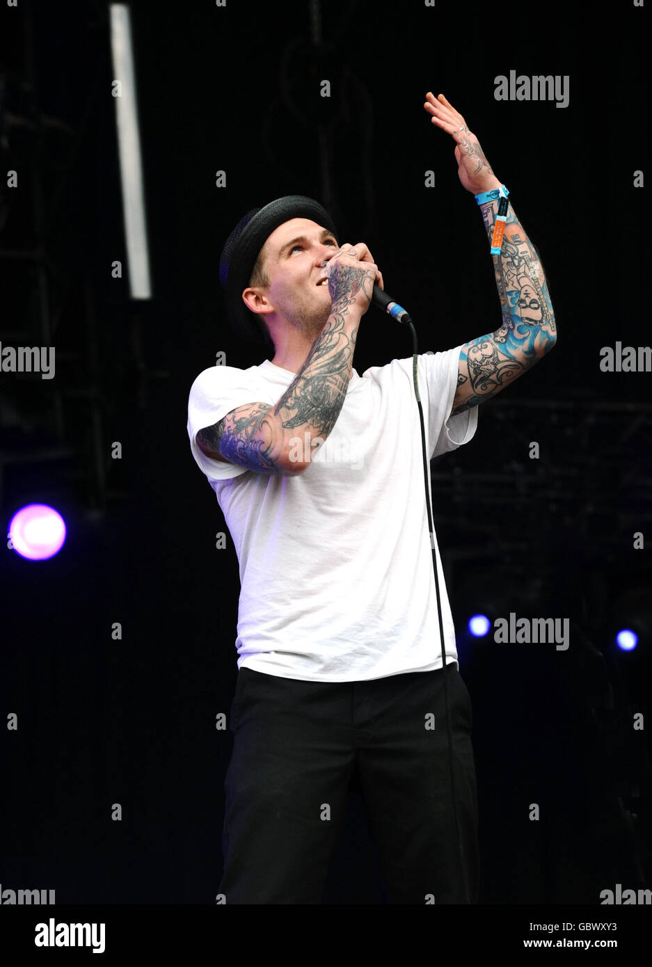 Brian Fallon of The Gaslight Anthem on stage at Hard Rock Calling, in ...