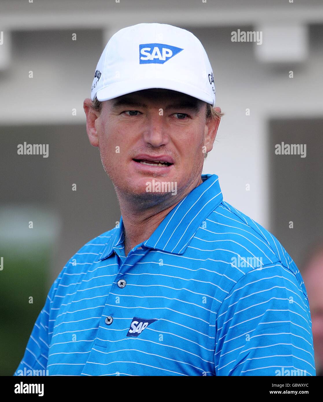 Ernie Els during the third practice day at the Turnberry Golf Club ...