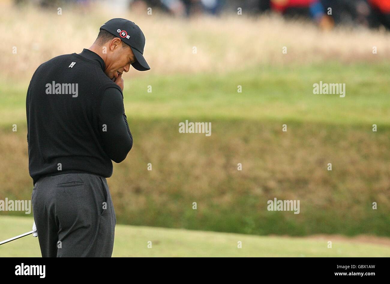 USA's Tiger Woods stands dejected during the second day of the Open ...
