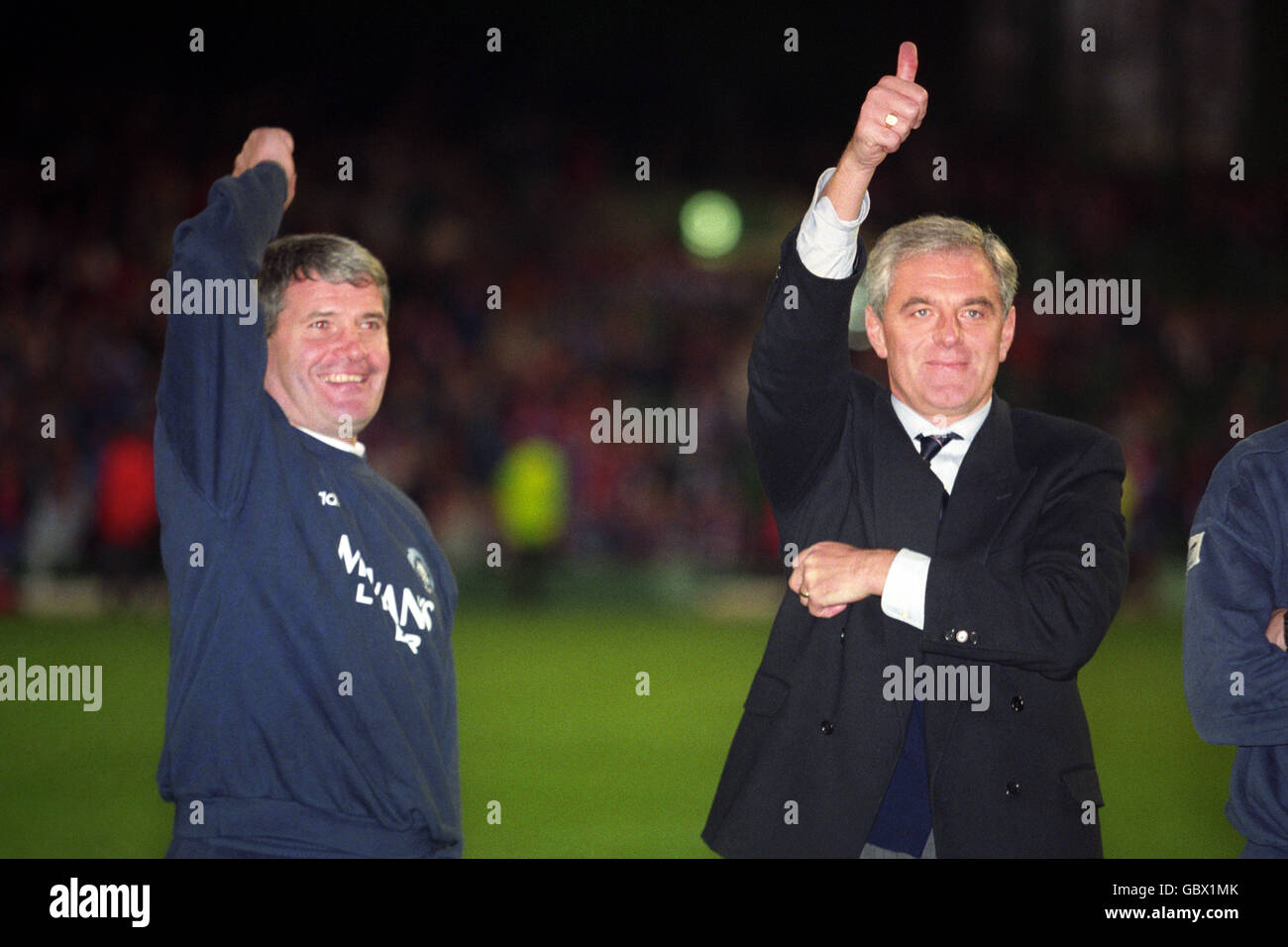 Rangers assistant manager Archie Knox (l) and manager Walter Smith (r ...