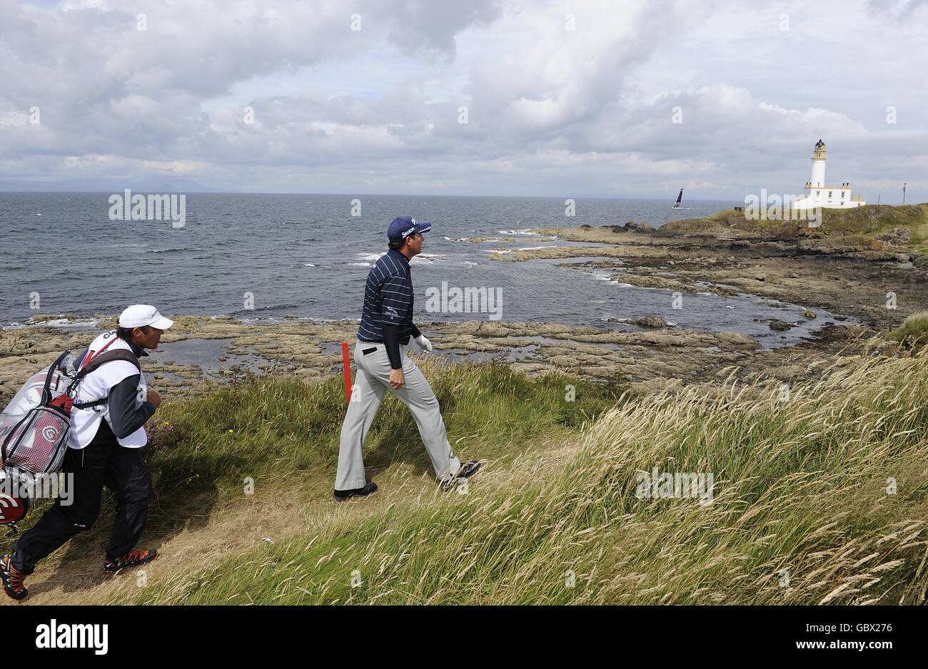England's David Howell (right) during the third day of the Open ...