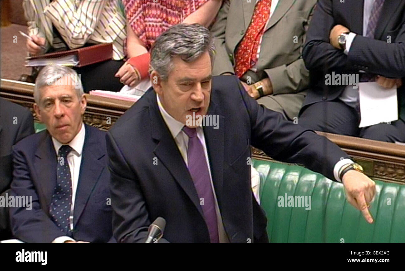 Prime Minister Gordon Brown speaks during Prime Minister's Questions in ...