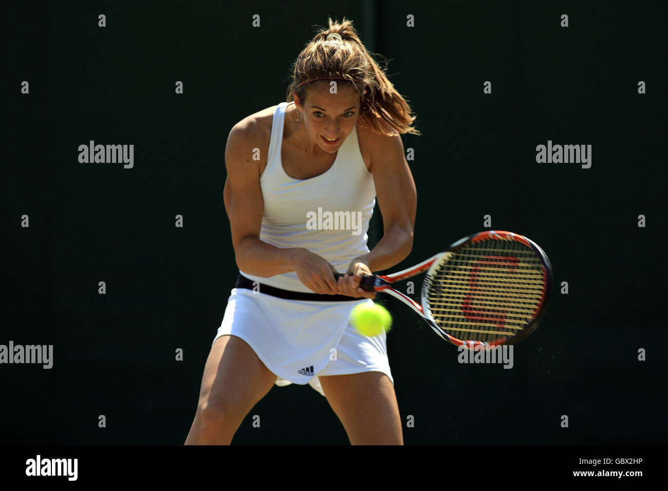 Great Britain's Stephanie Cornish in action during her Girls' Singles ...