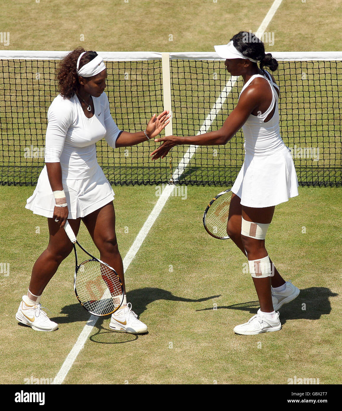 USA's Venus and Serena Williams during their doubles match against ...