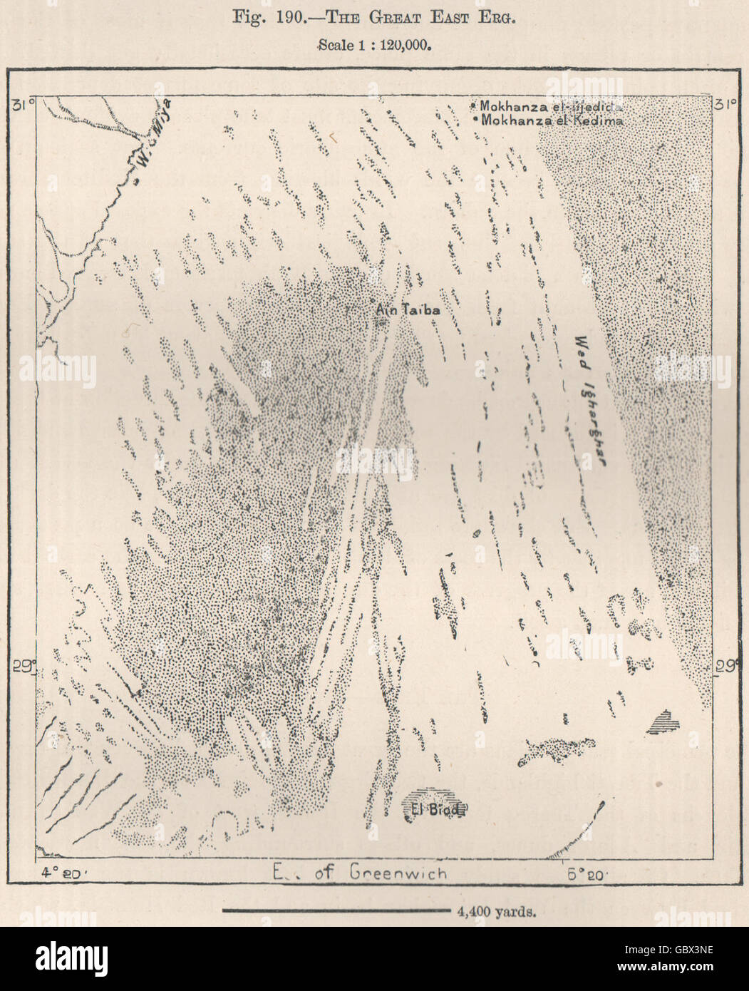 Great East Erg.Grand Erg Oriental.Algeria Tunisia.Sahara sand dunes ...