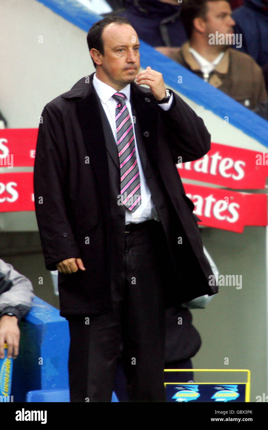 Liverpool's manager Manager Rafael Benitez looks on as his team lose ...